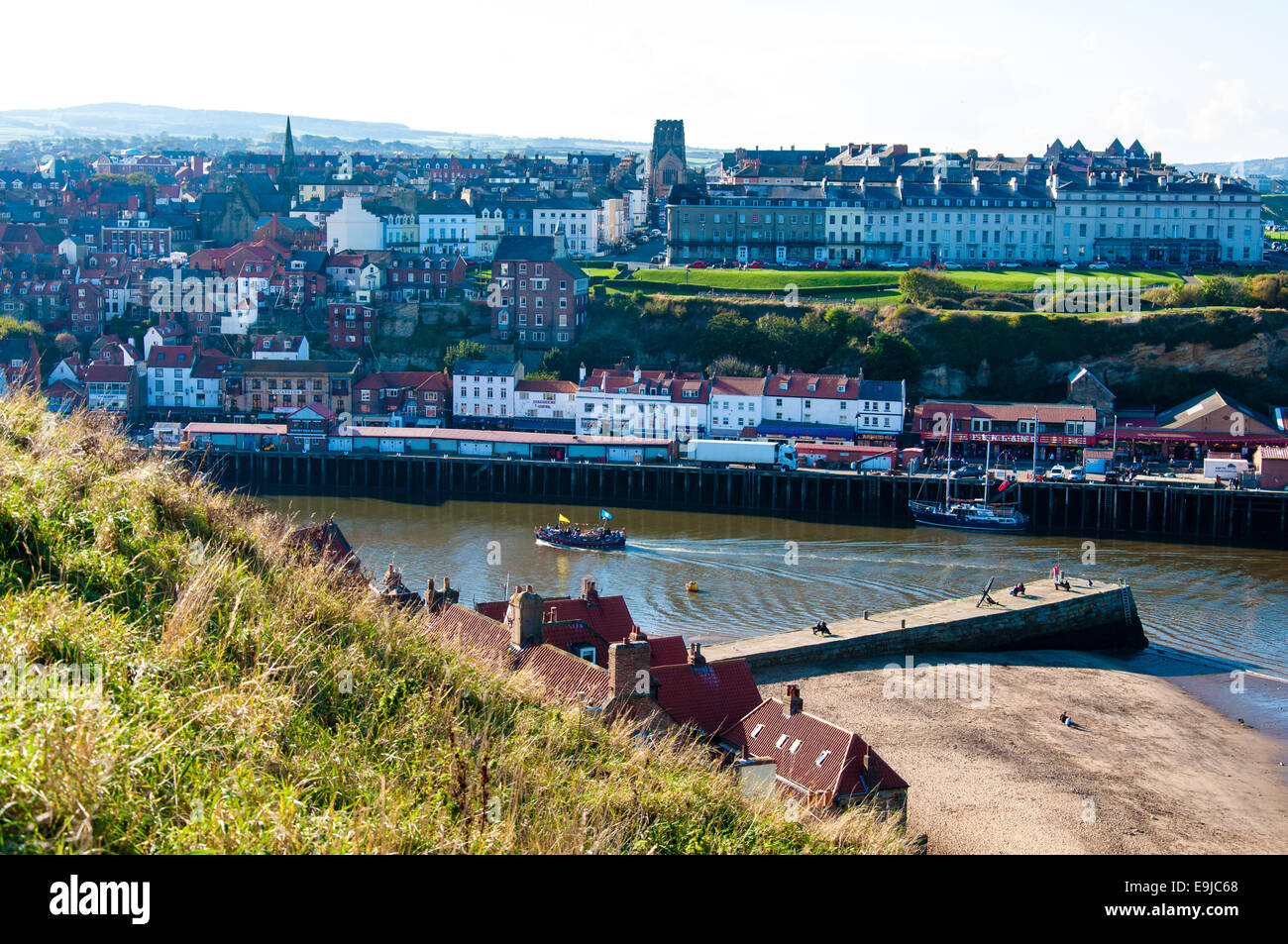 Scenic view of Whitby city in sunny autumn day, UK Stock Photo - Alamy