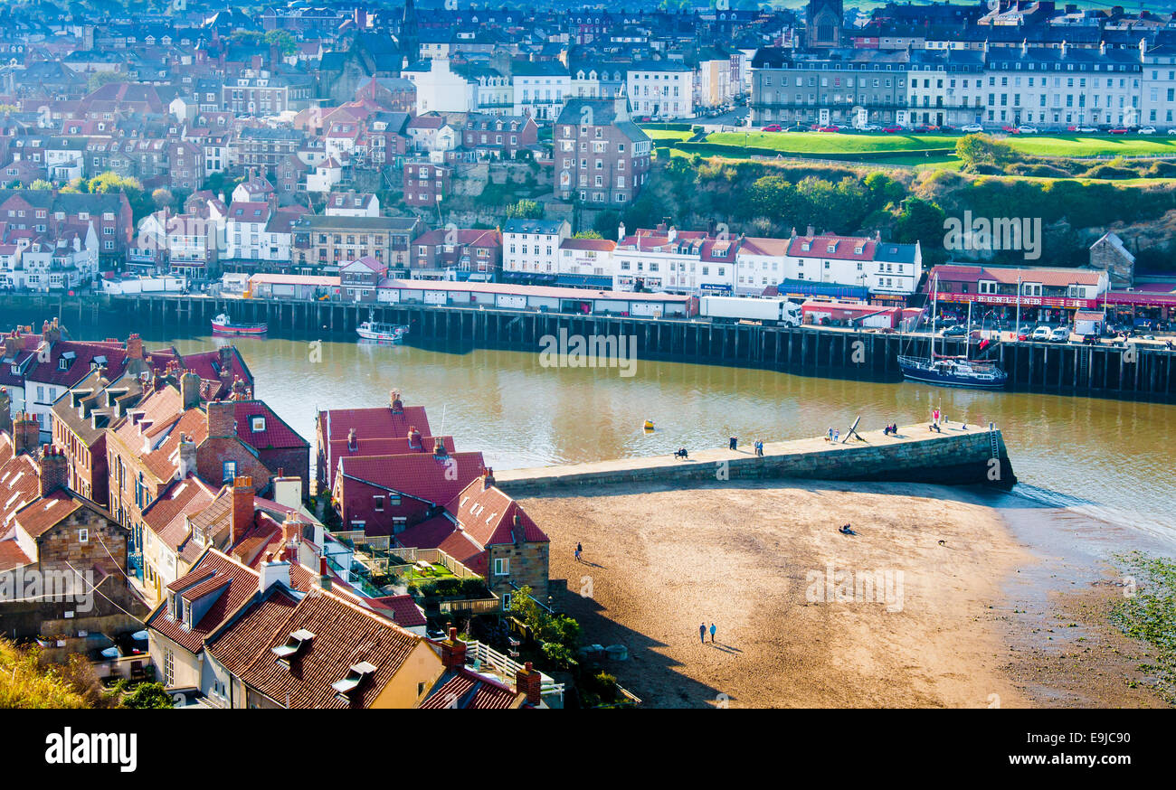 Scenic view of Whitby city in sunny autumn day, UK Stock Photo - Alamy