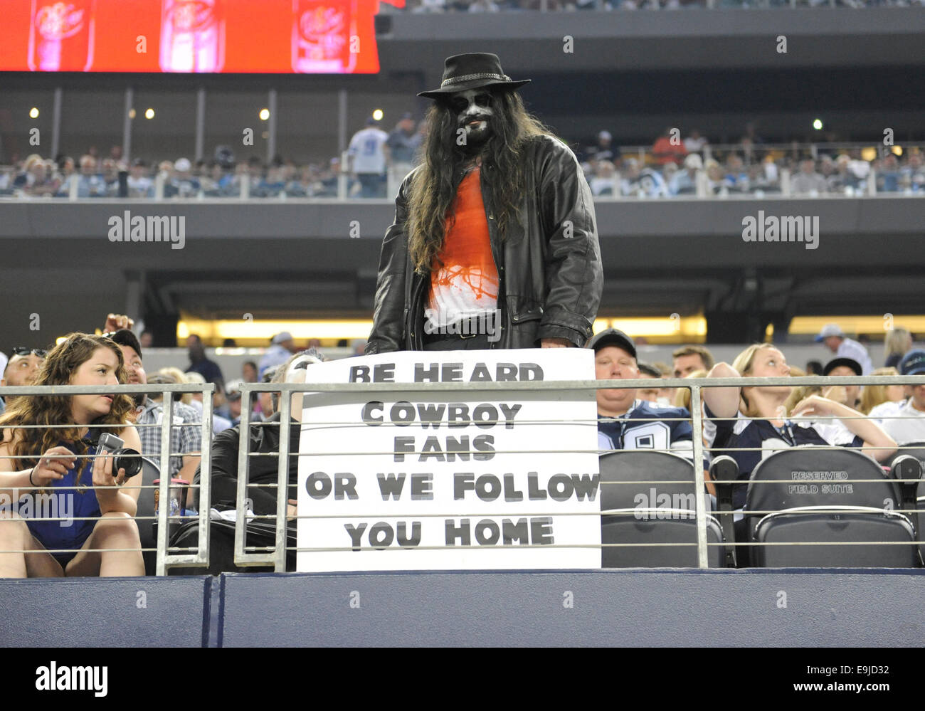 October 27, 2014: A Dallas fan dresses up during an NFL football game ...