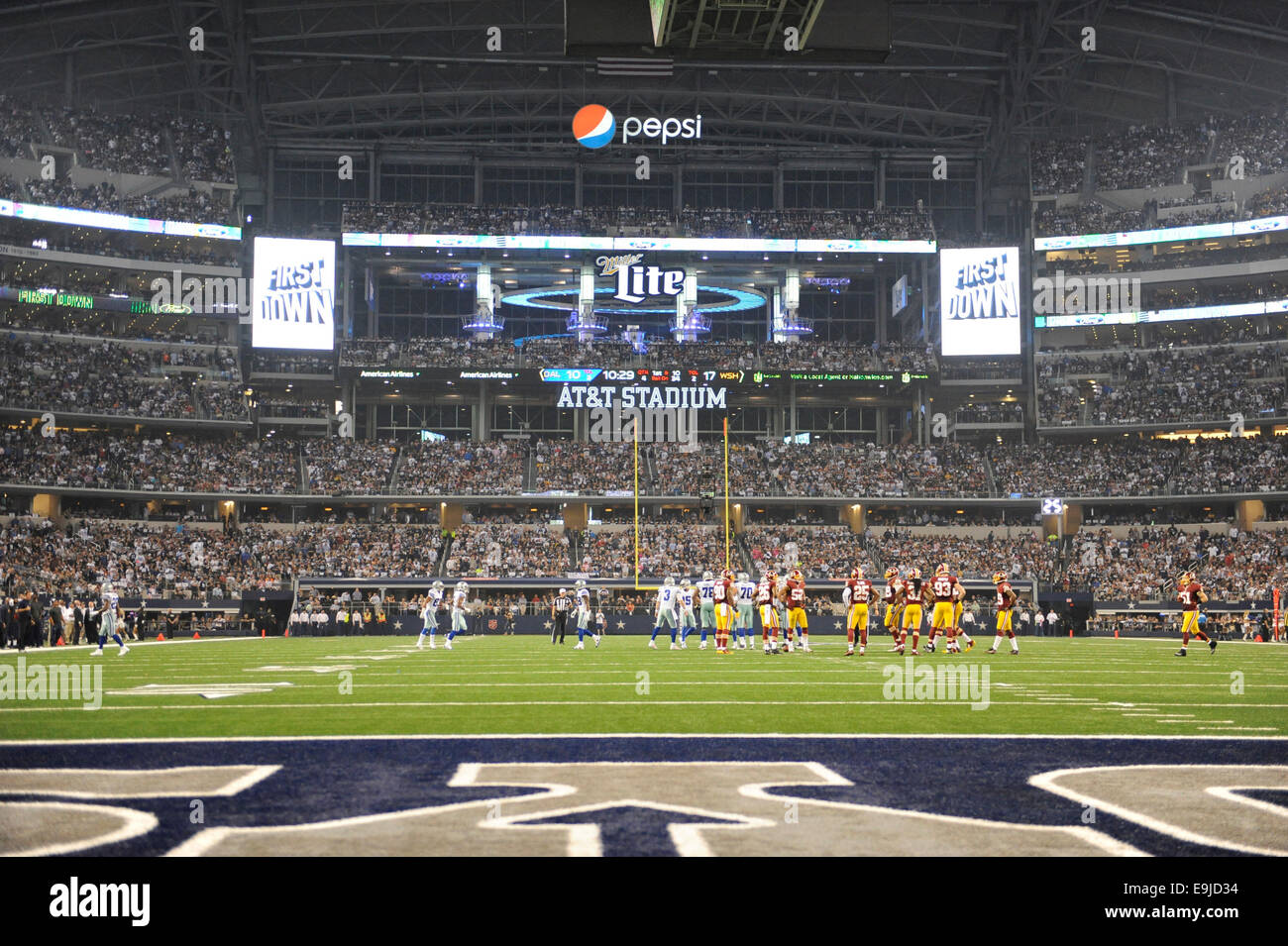 October 27, 2014: Timeout on the field during an NFL football game ...
