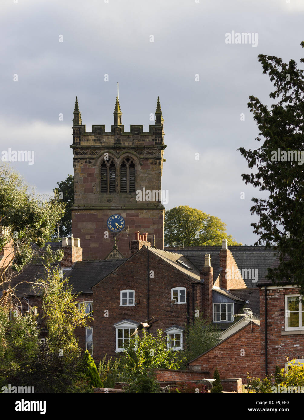 Ellesmere Shropshire Parish Church tower Stock Photo - Alamy