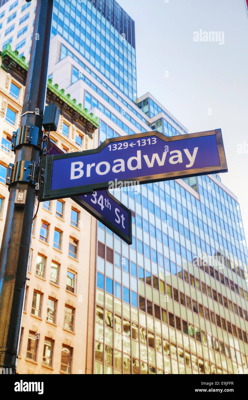 Broadway sign in New York City Stock Photo - Alamy