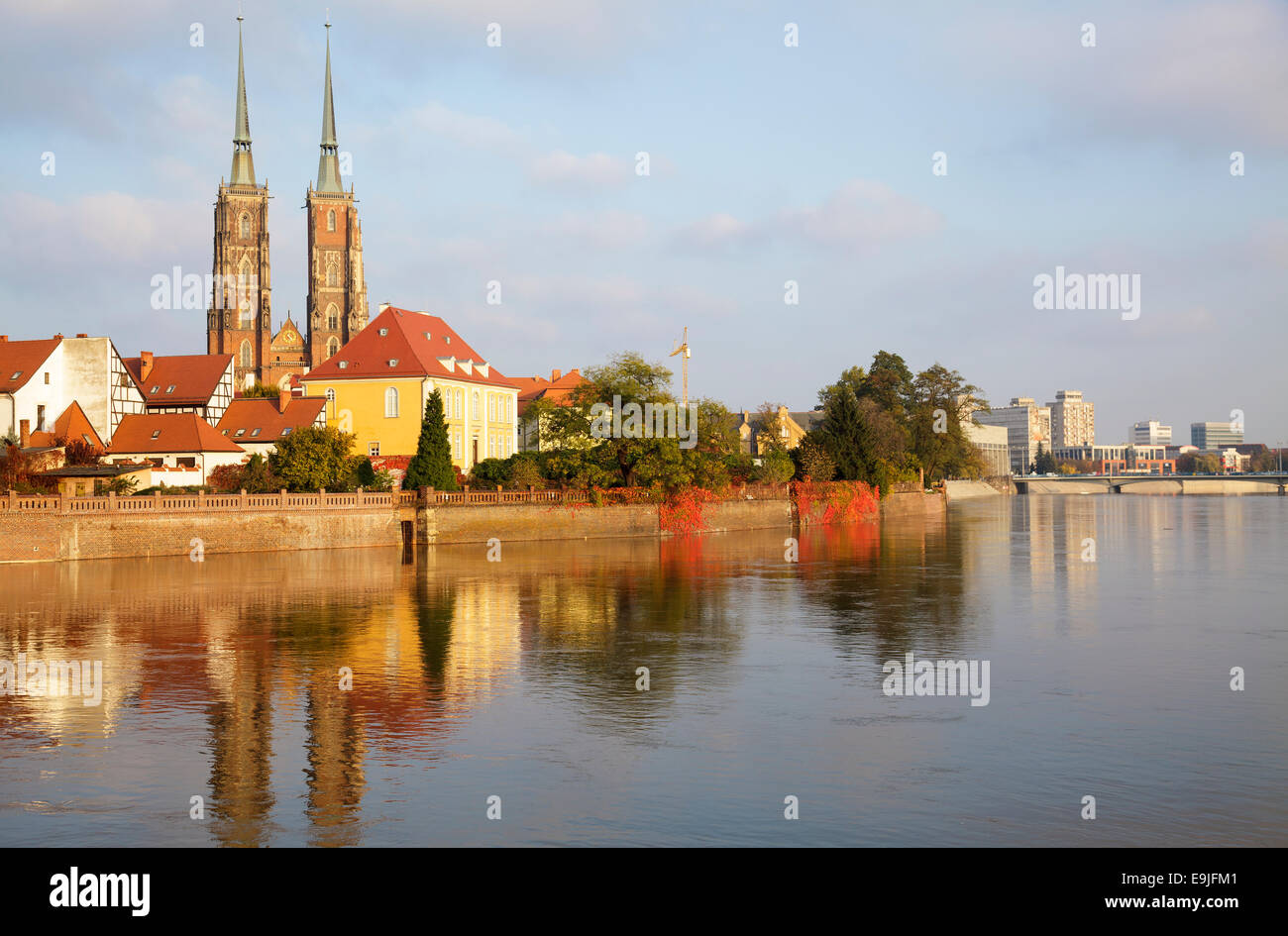Odra River with Cathedral Island - Cathedral of St. John the Baptist ...