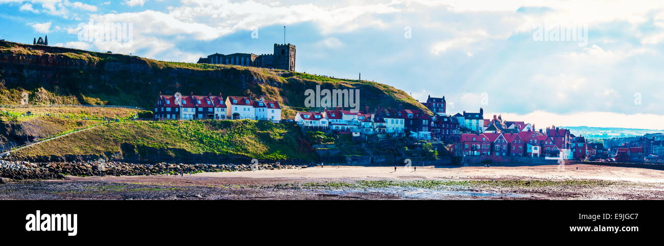 Scenic view of Whitby city in sunny autumn day, UK Stock Photo - Alamy
