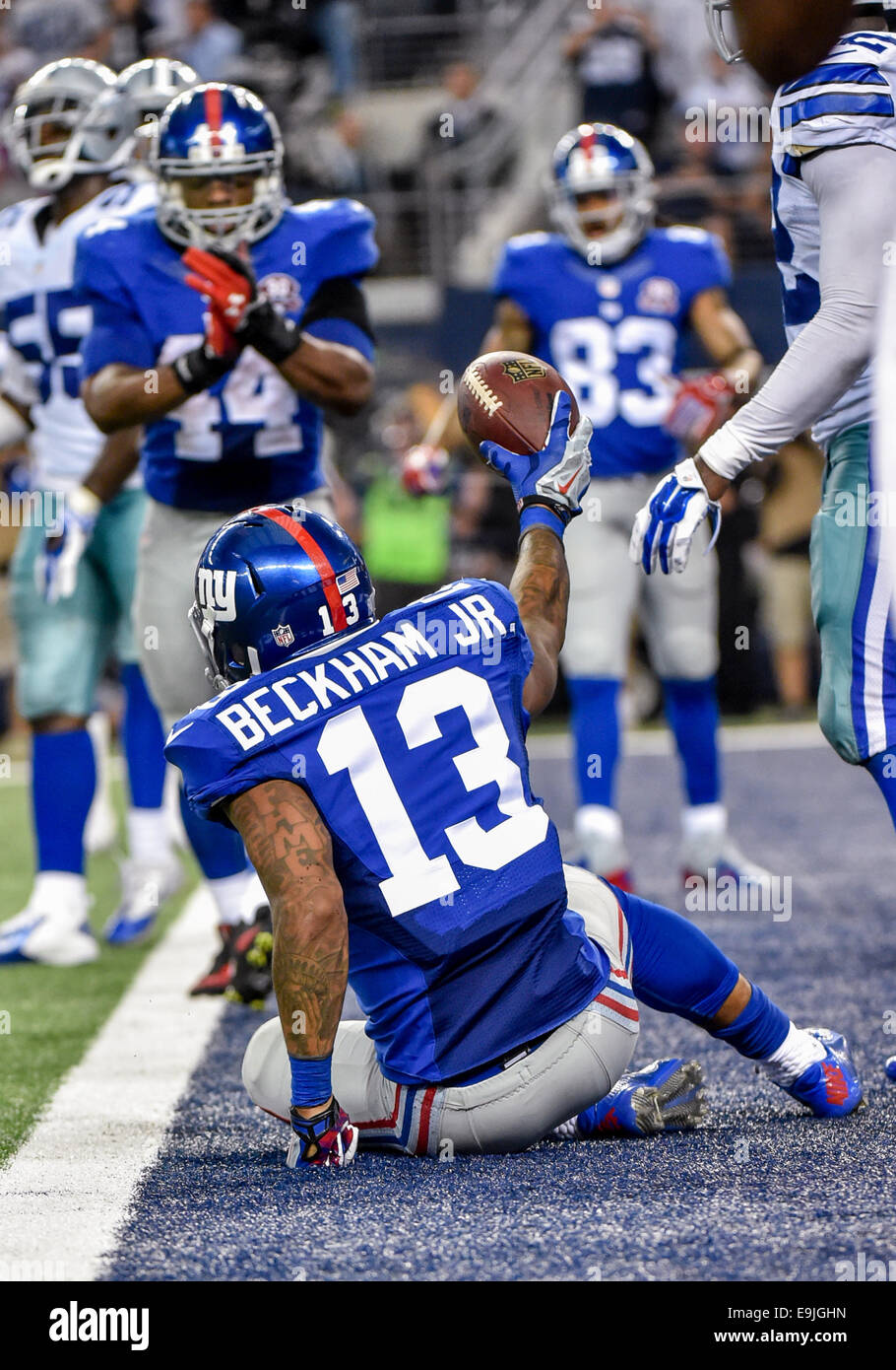 New York Giants wide receiver Odell Beckham (13) in the end zone after ...
