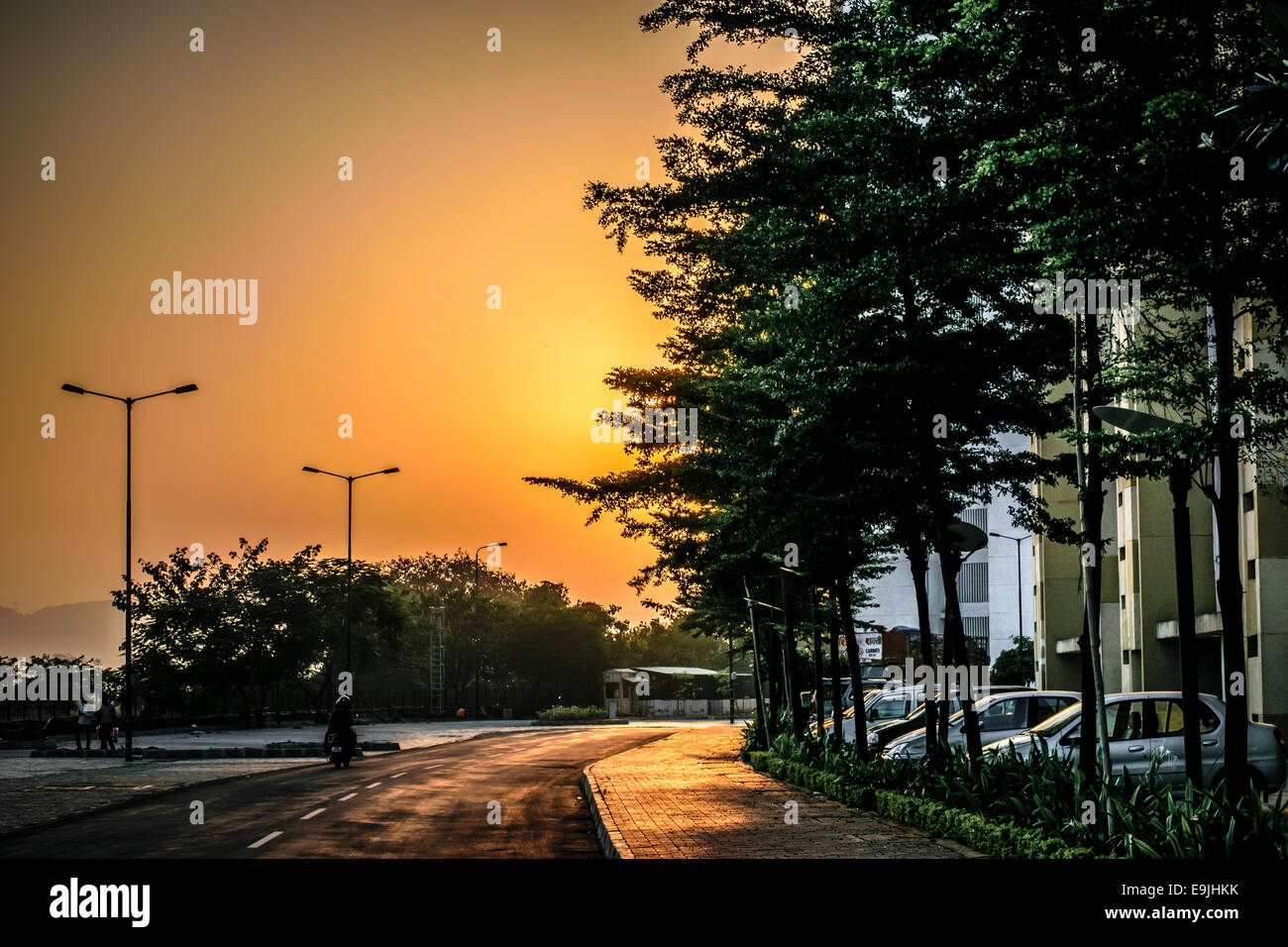 Sunset view from a society/city Stock Photo - Alamy