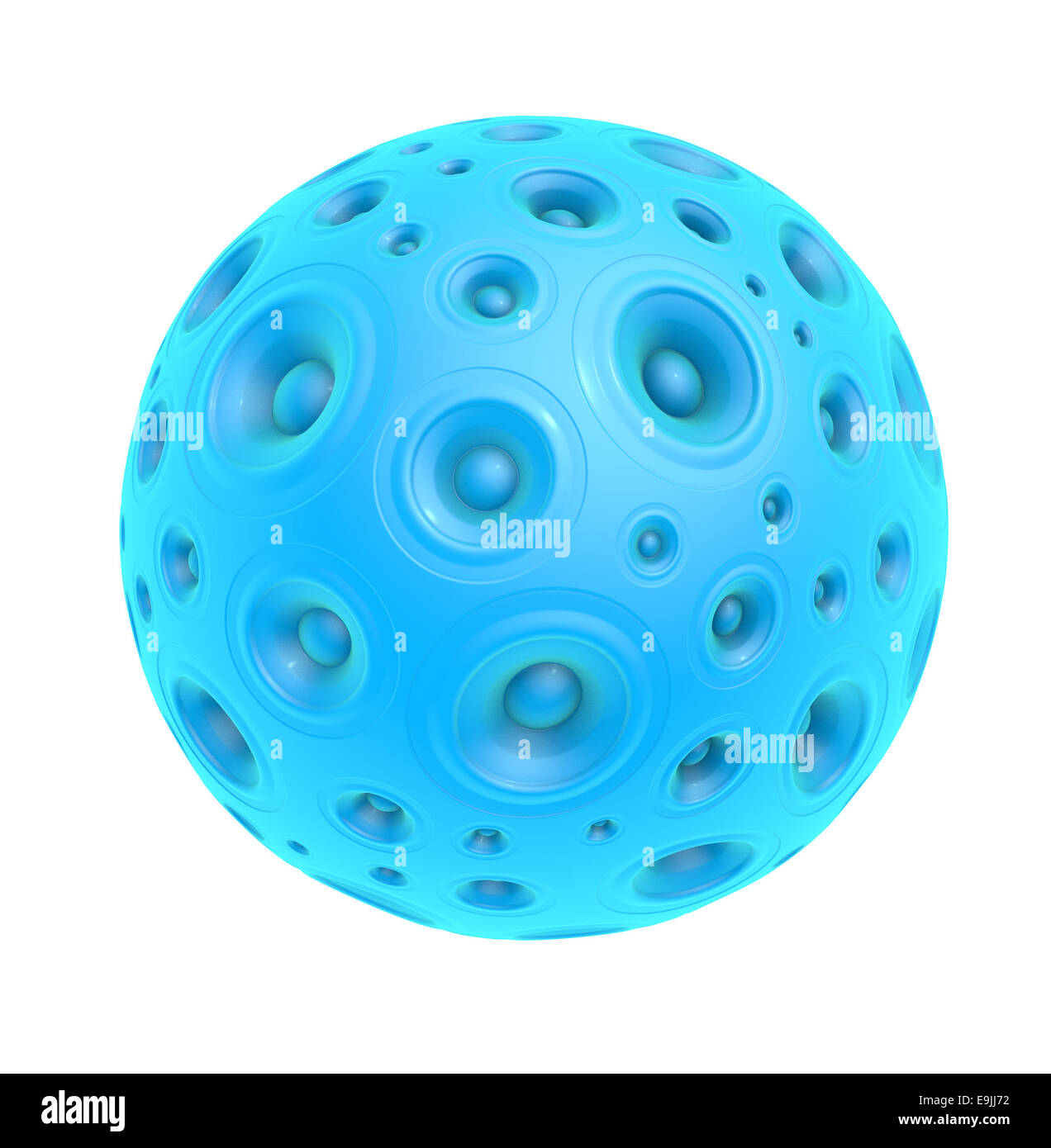 3d blue speaker sound system over white Stock Photo - Alamy