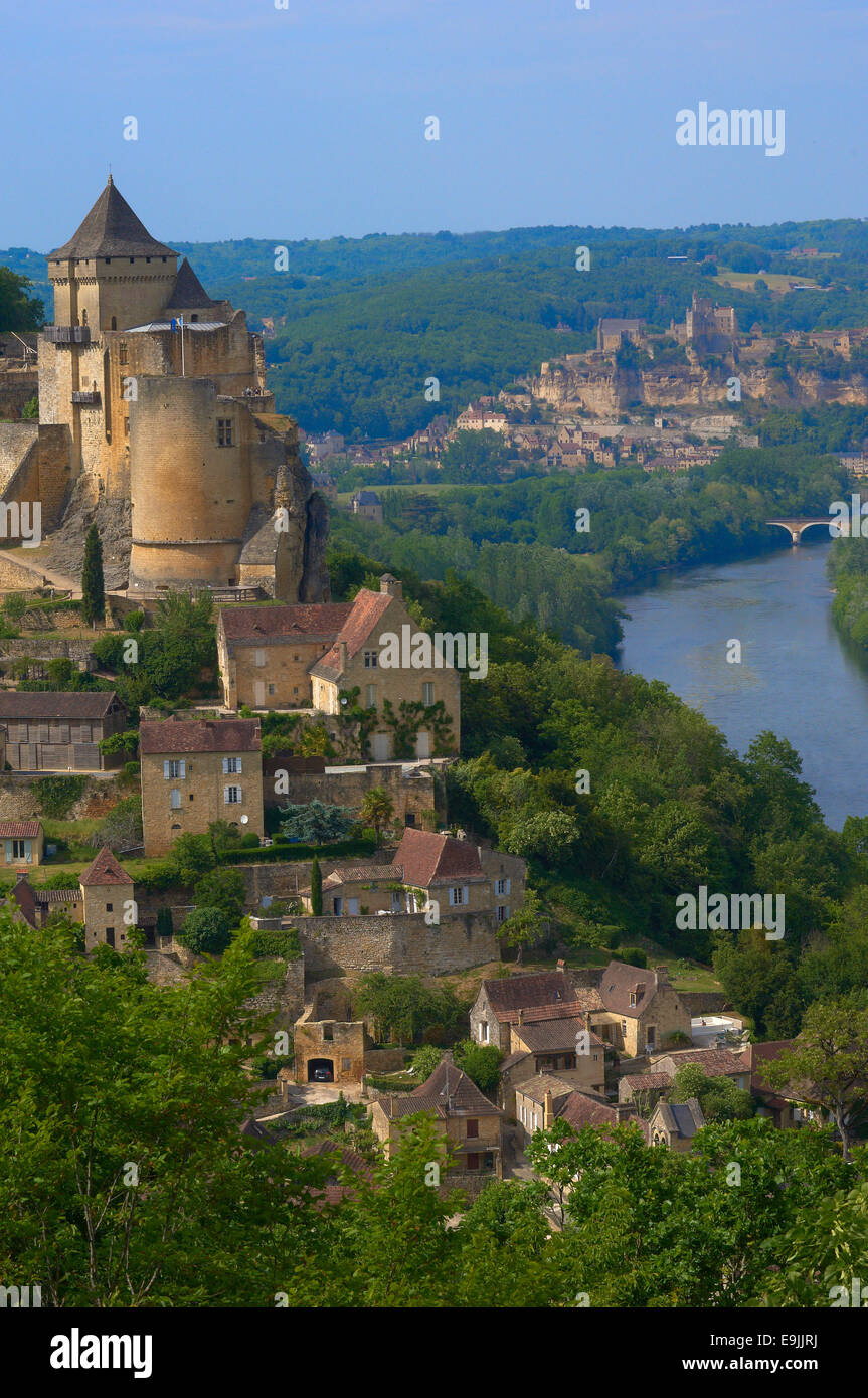 Townscape with Castelnaud Castle, Château de Castelnaud, Castelnaud-la ...