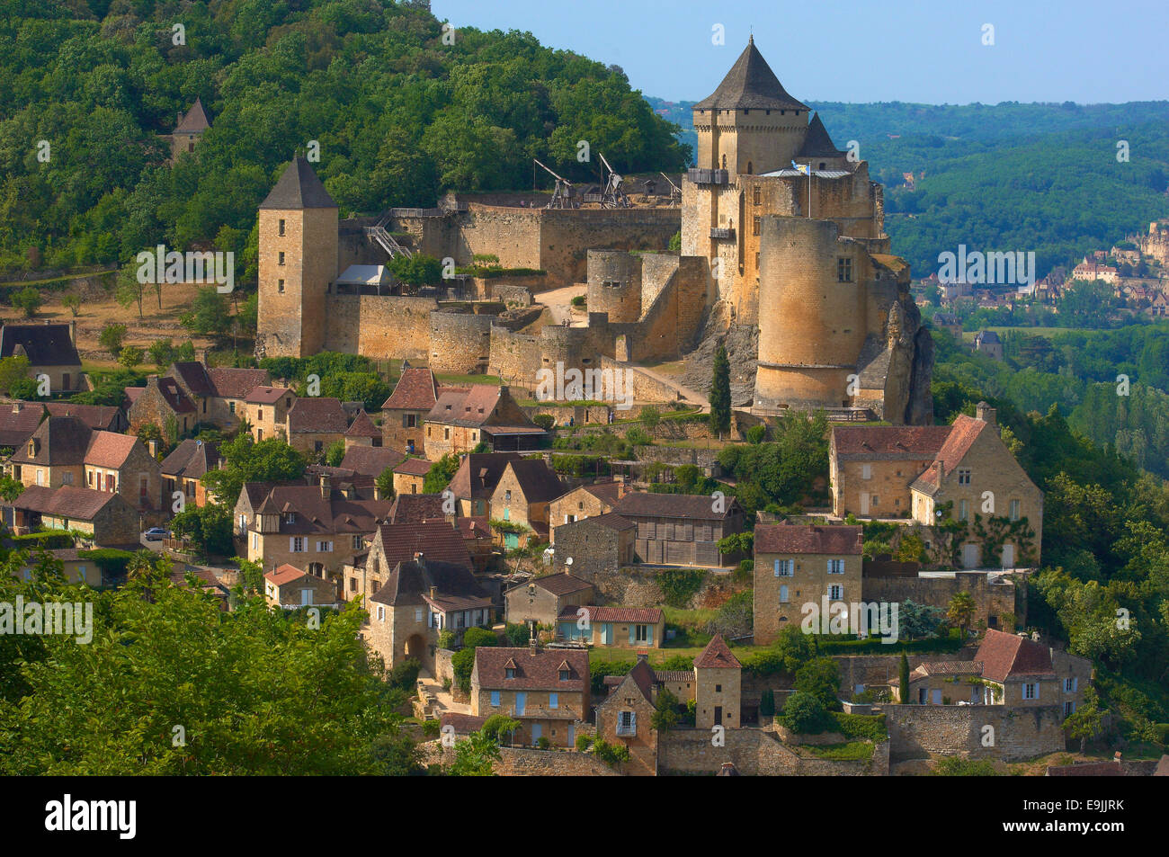 Townscape with Castelnaud Castle, Château de Castelnaud, Castelnaud-la ...