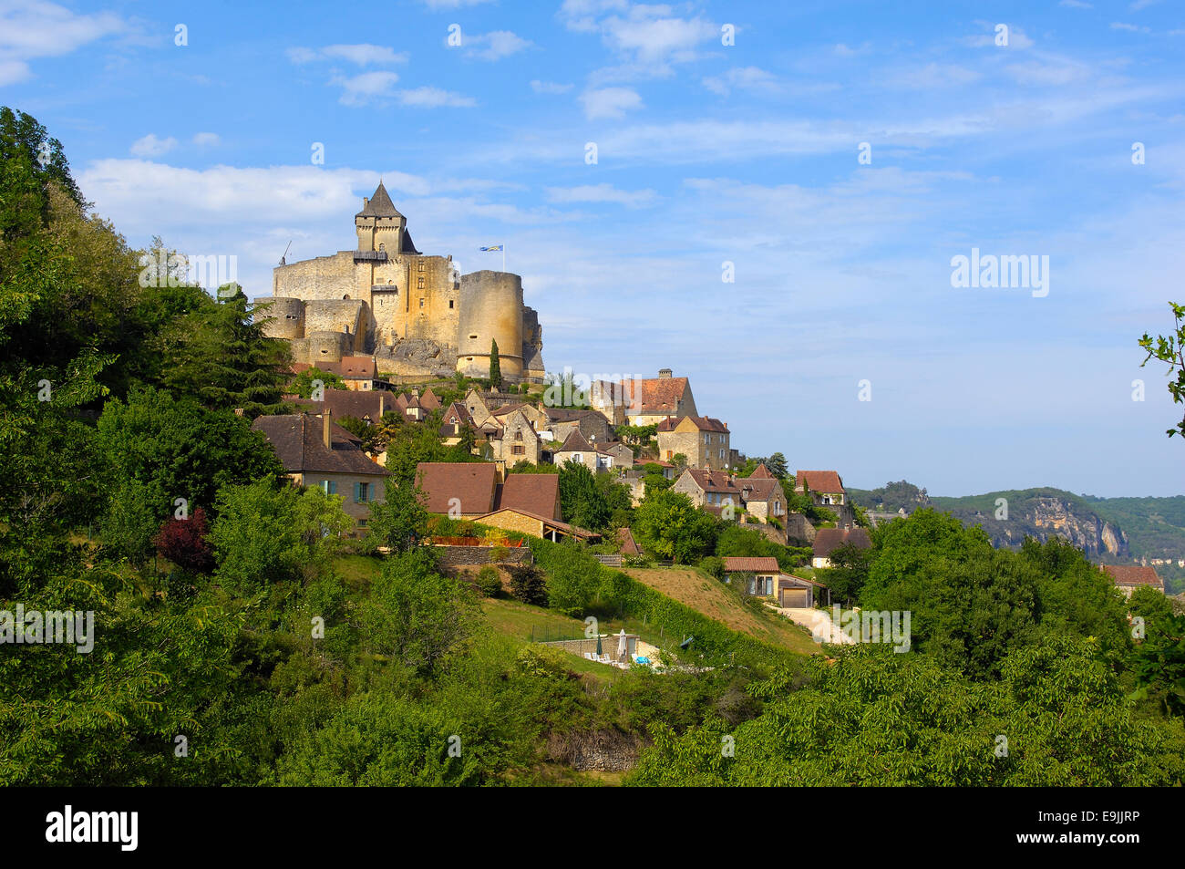 Townscape with Castelnaud Castle, Château de Castelnaud, Castelnaud-la ...