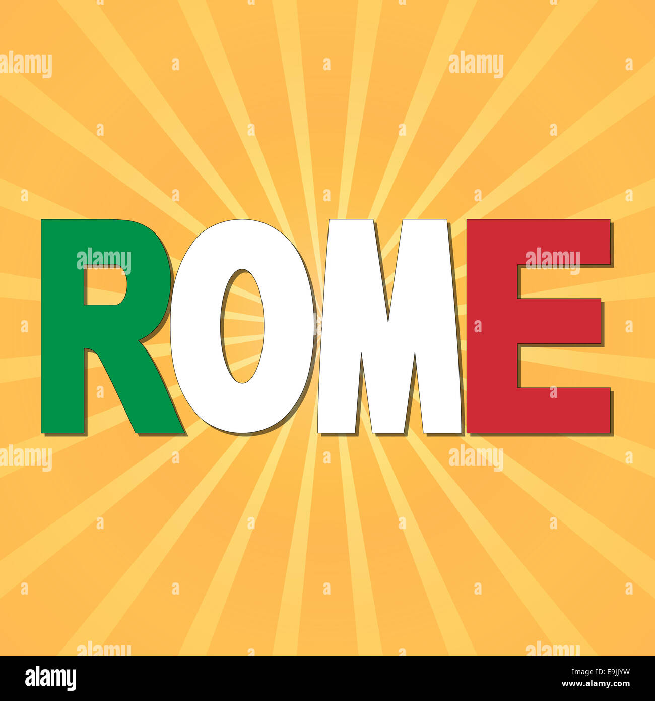 Rome flag text with sunburst illustration Stock Photo - Alamy