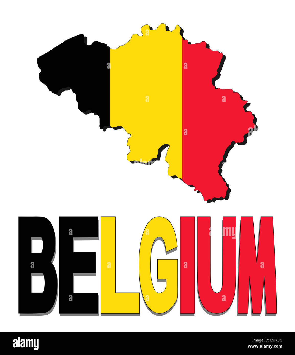 Belgium map flag and text illustration Stock Photo - Alamy