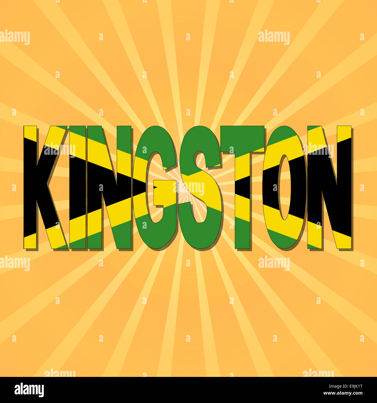 Kingston flag text with sunburst illustration Stock Photo - Alamy