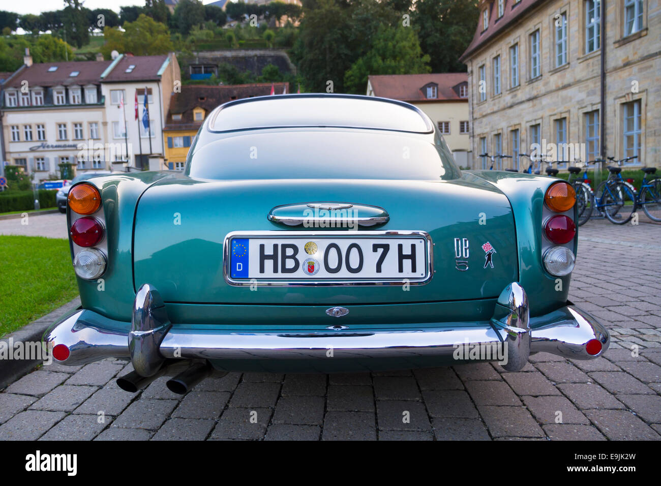 Aston Martin DB5, rear, Bamberg, Upper Franconia, Bavaria, Germany ...