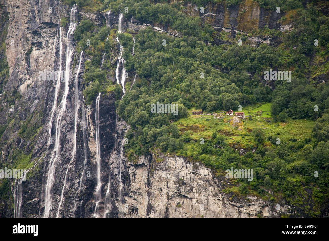 Knivsflå farm sitting about 250 meters above the fjord next to the ...