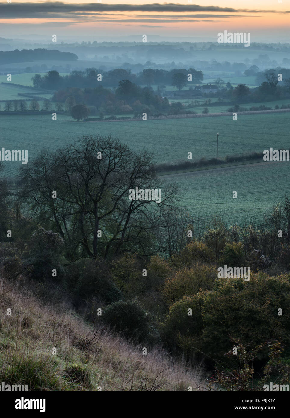 Beautiful countryside foggy sunrise landscape with layers of fog Stock ...