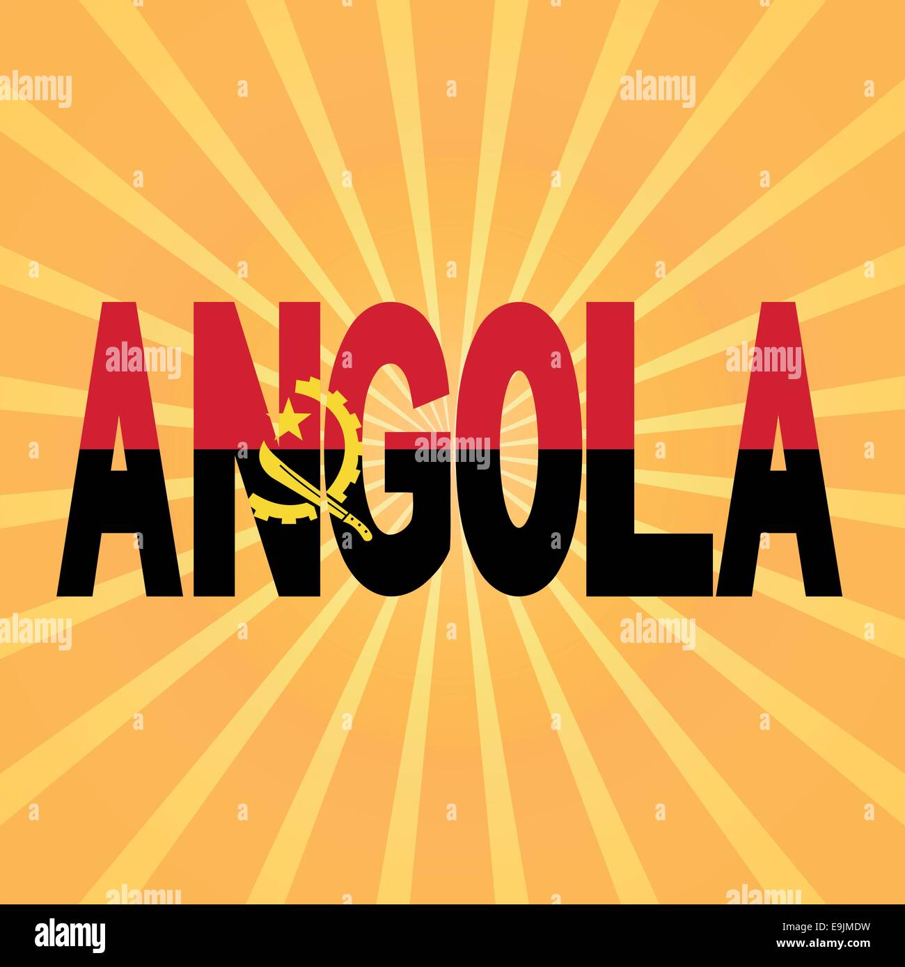 Angola flag text with sunburst illustration Stock Vector Image & Art ...