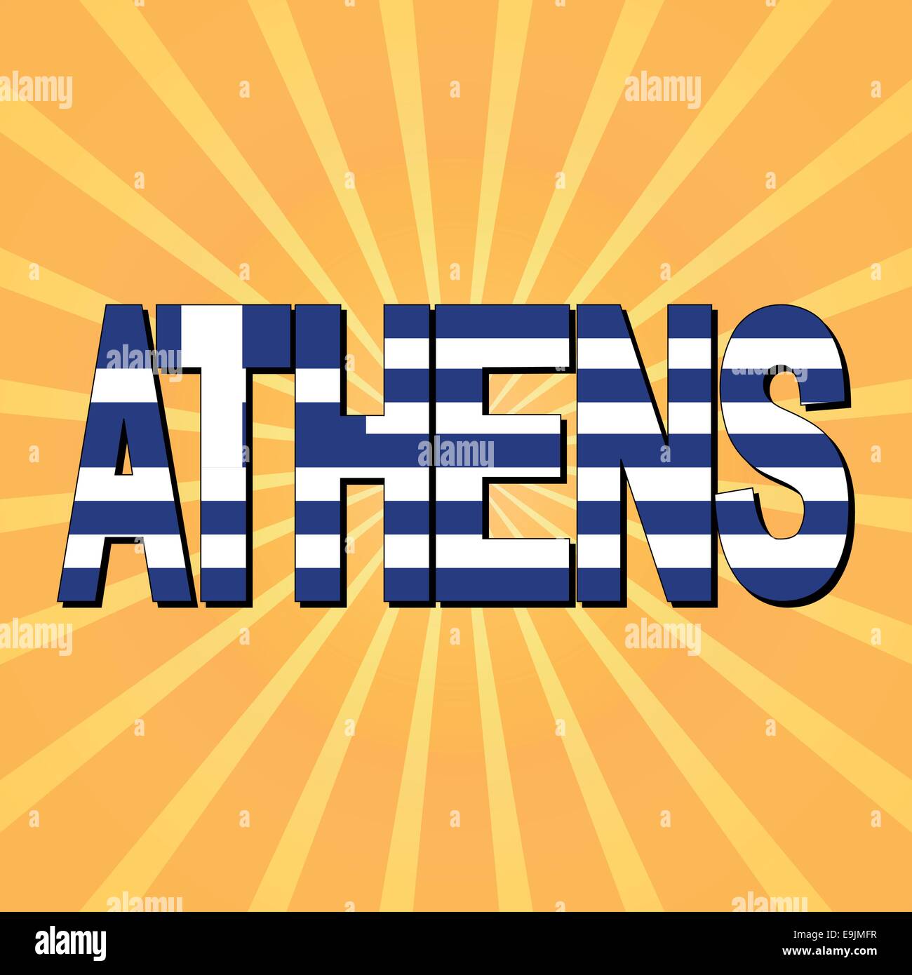Athens flag text with sunburst illustration Stock Vector Image & Art ...