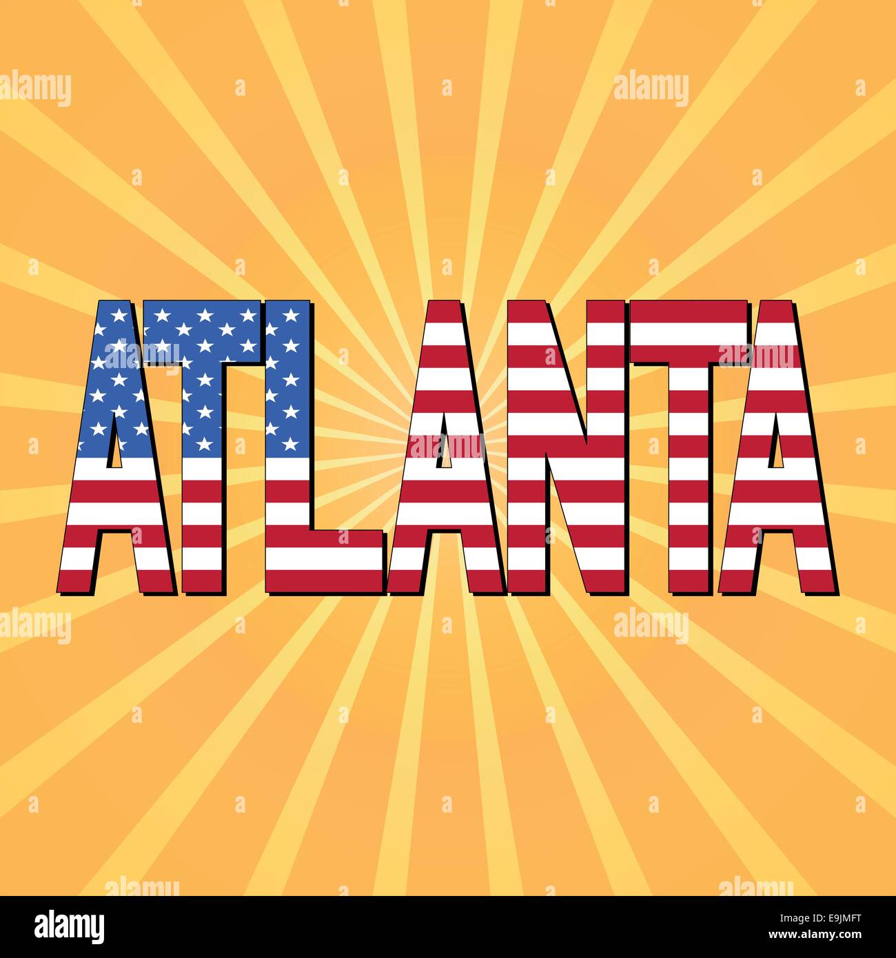 Atlanta flag text with sunburst illustration Stock Vector Image & Art ...