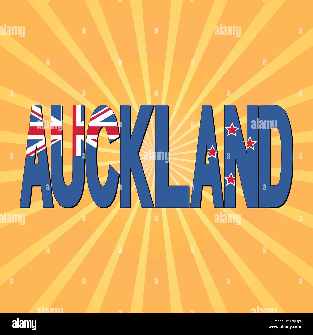 Auckland flag text with sunburst illustration Stock Vector Image & Art ...