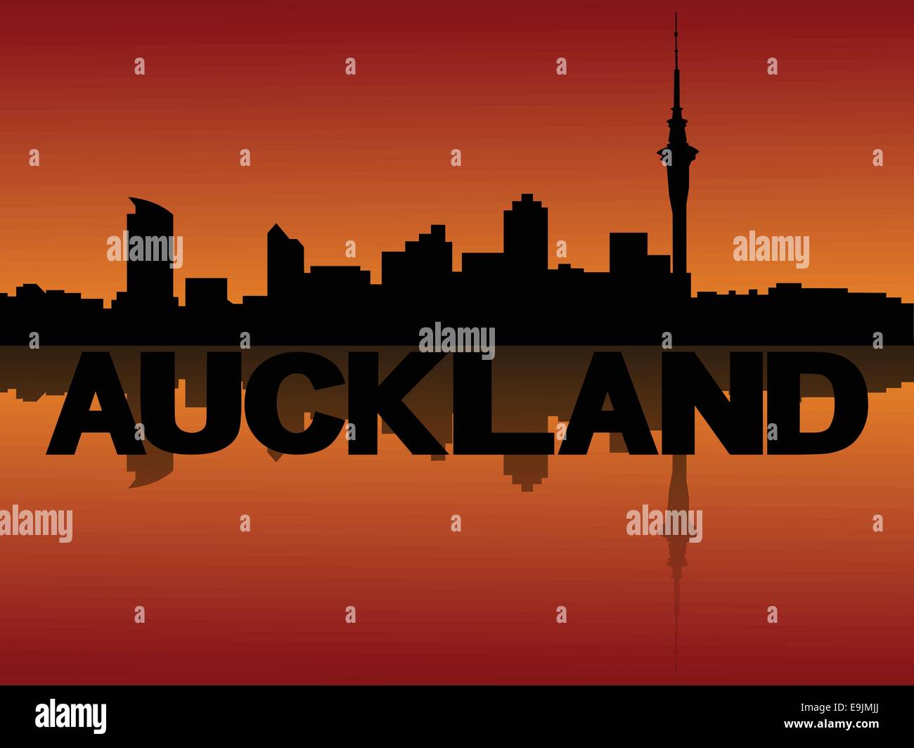 Auckland sky tower sunset Stock Vector Images - Alamy