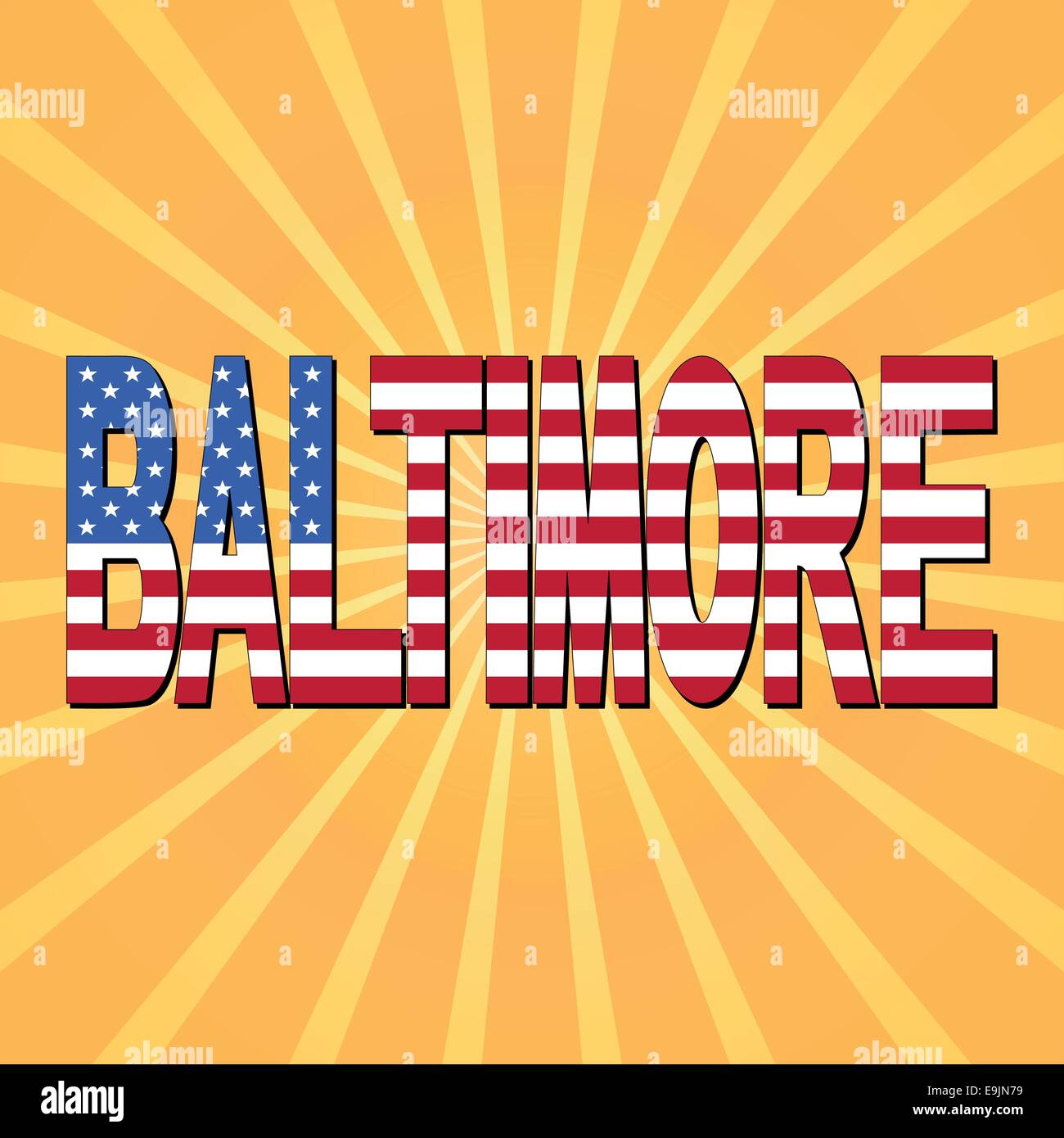 Baltimore flag text with sunburst illustration Stock Vector Image & Art ...