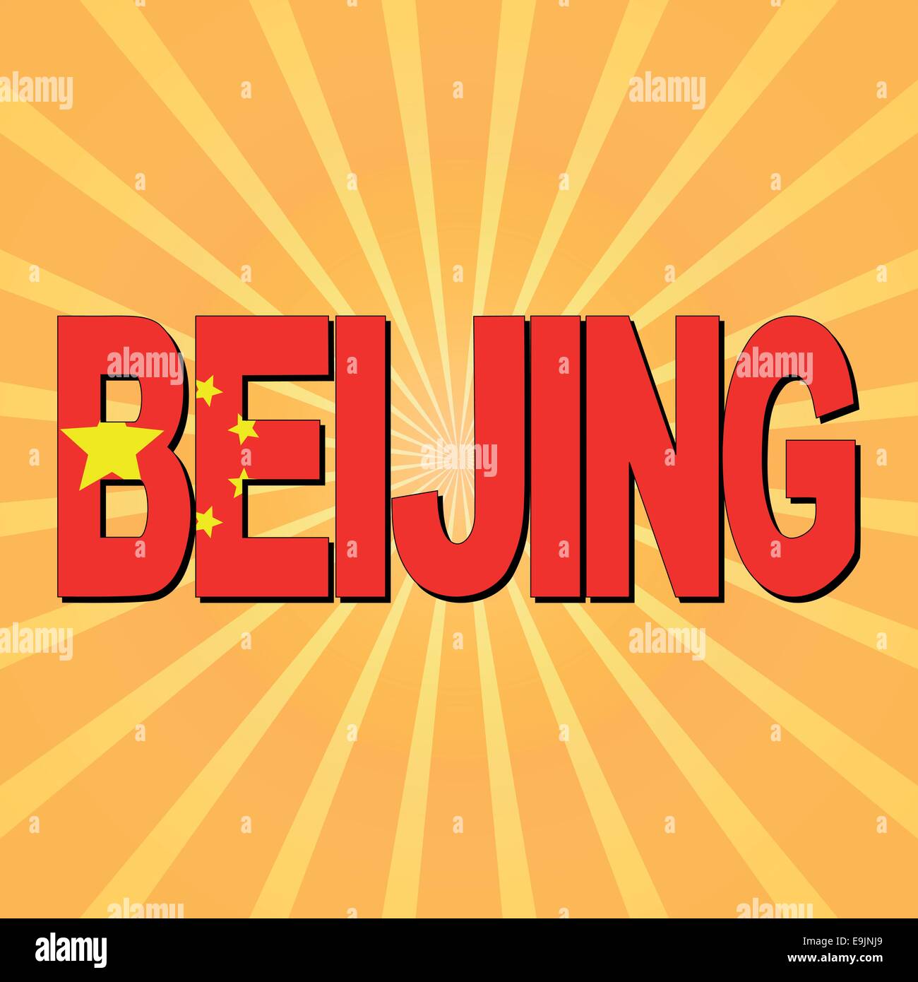 Beijing flag text with sunburst illustration Stock Vector Image & Art ...