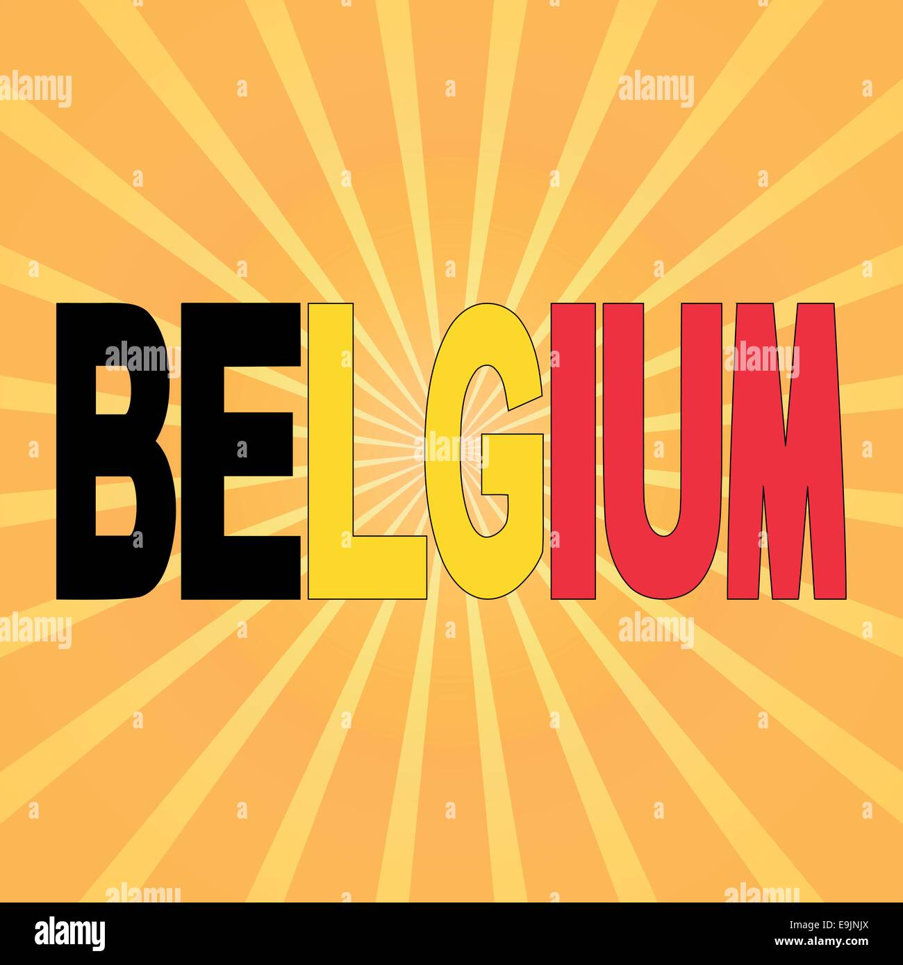 Belgium flag text with sunburst illustration Stock Vector Image & Art ...