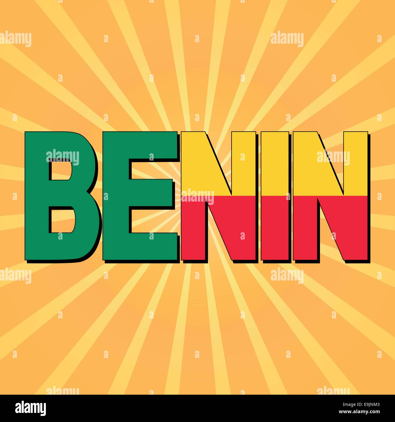 Benin flag text with sunburst illustration Stock Vector Image & Art - Alamy