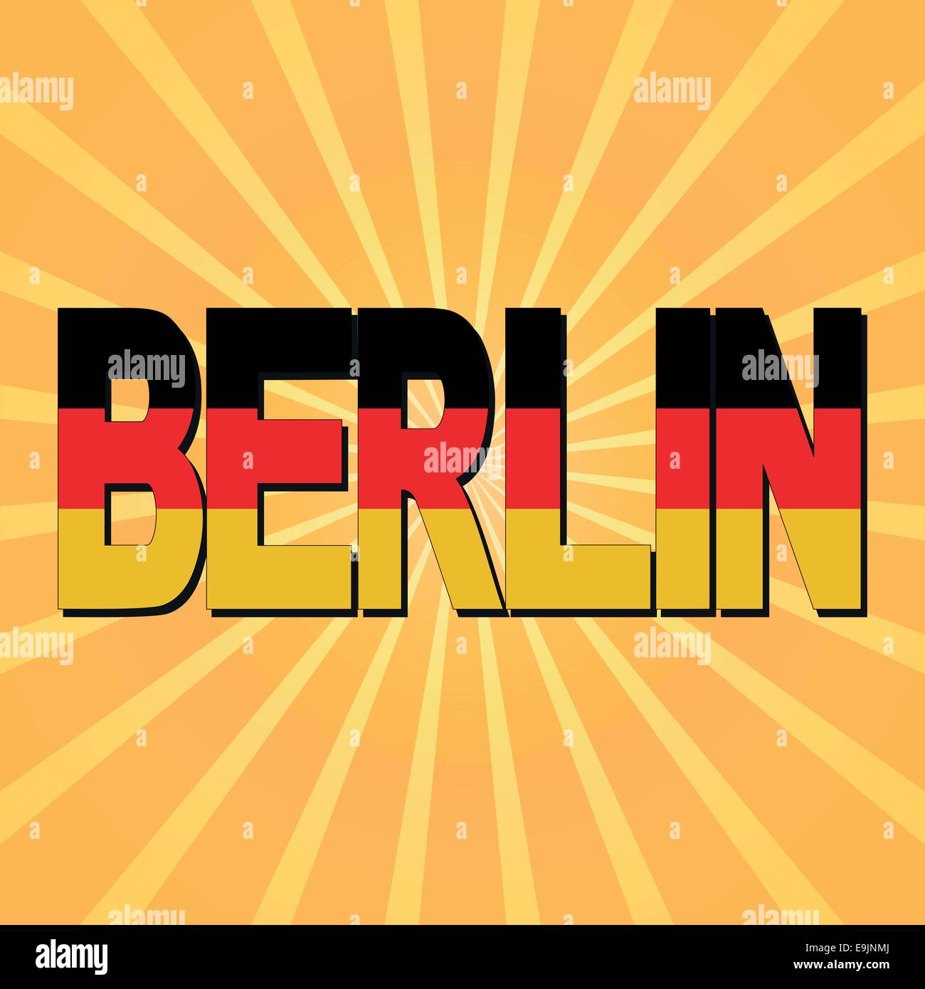 Berlin flag text with sunburst illustration Stock Vector Image & Art ...