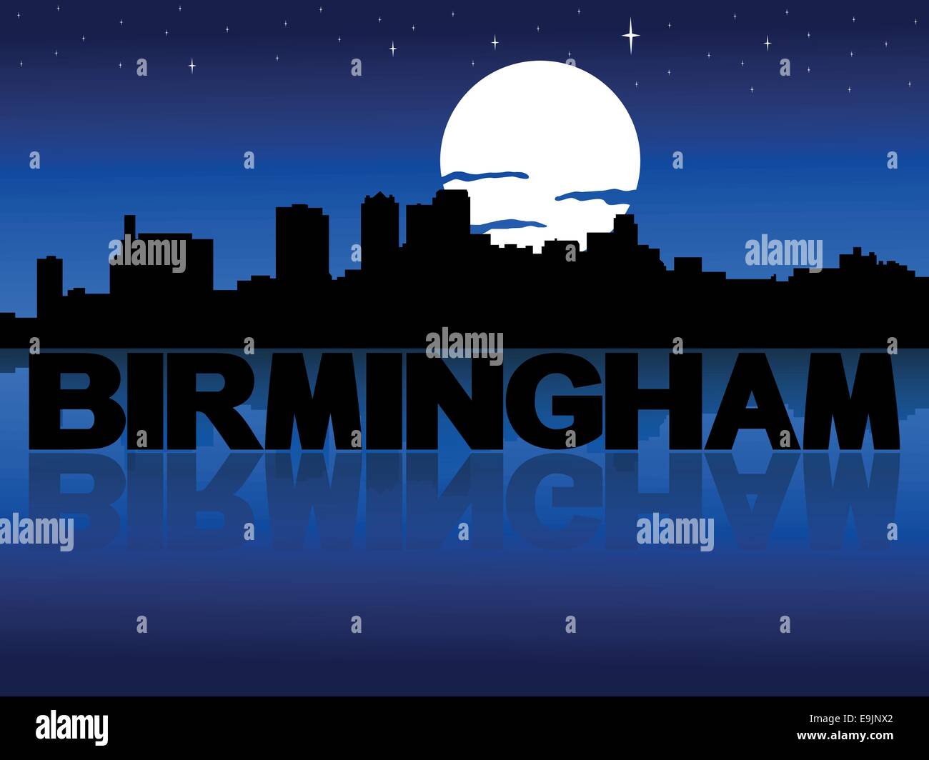 Birmingham city skyline silhouette vector hi-res stock photography and ...
