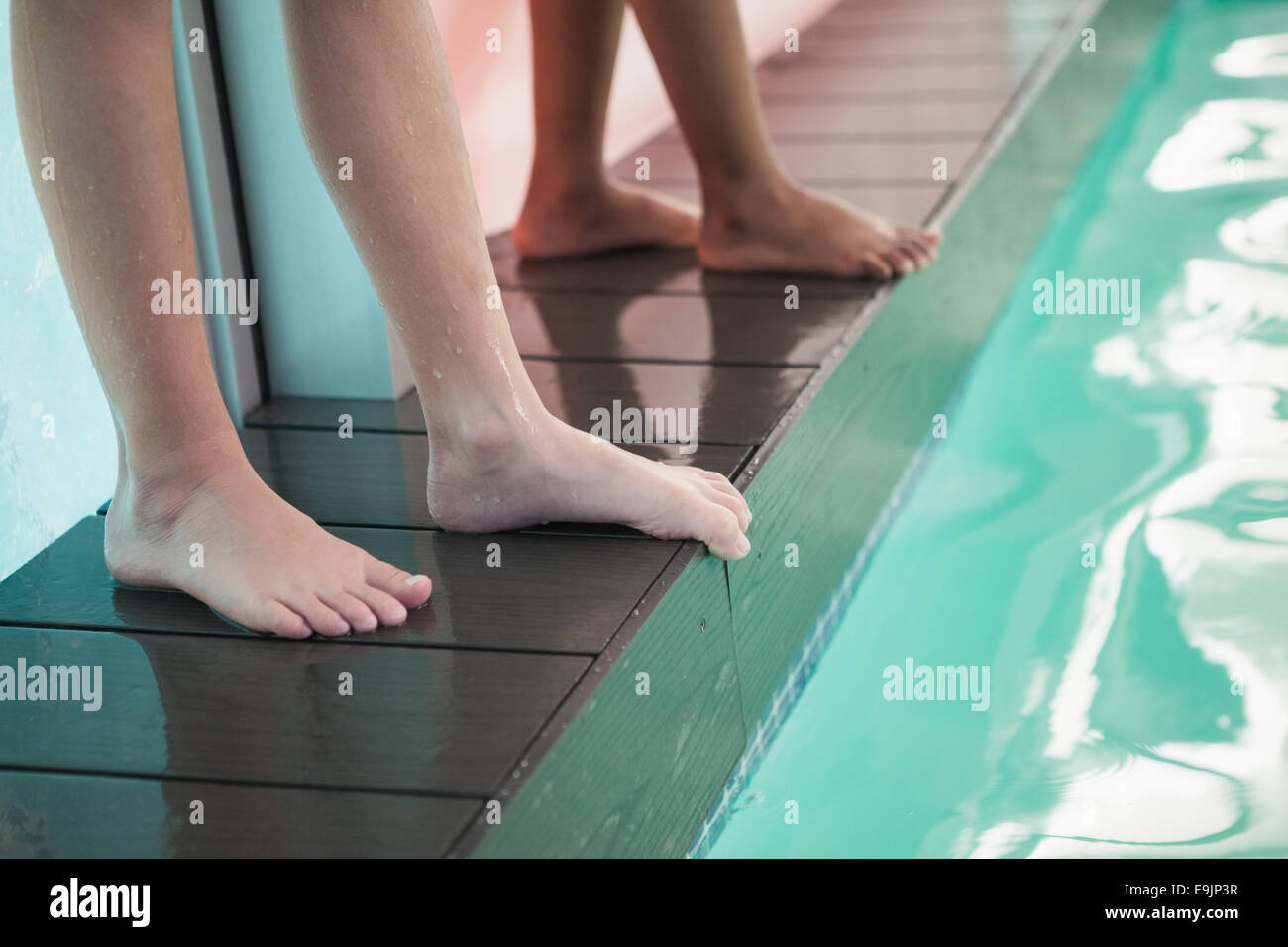Swimmer standing swimming pool hi-res stock photography and images - Alamy
