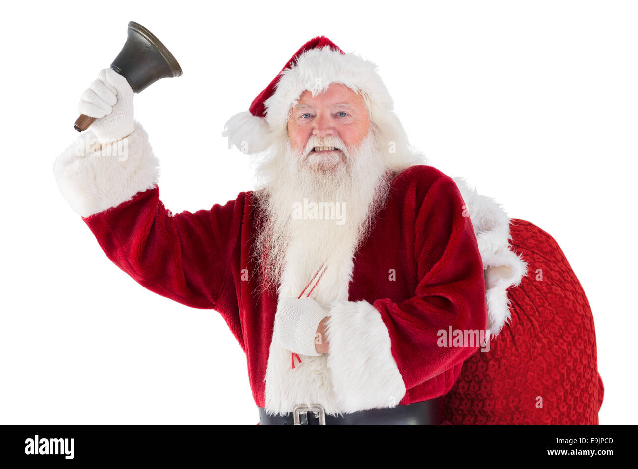 Santa rings his bell to camera Stock Photo - Alamy