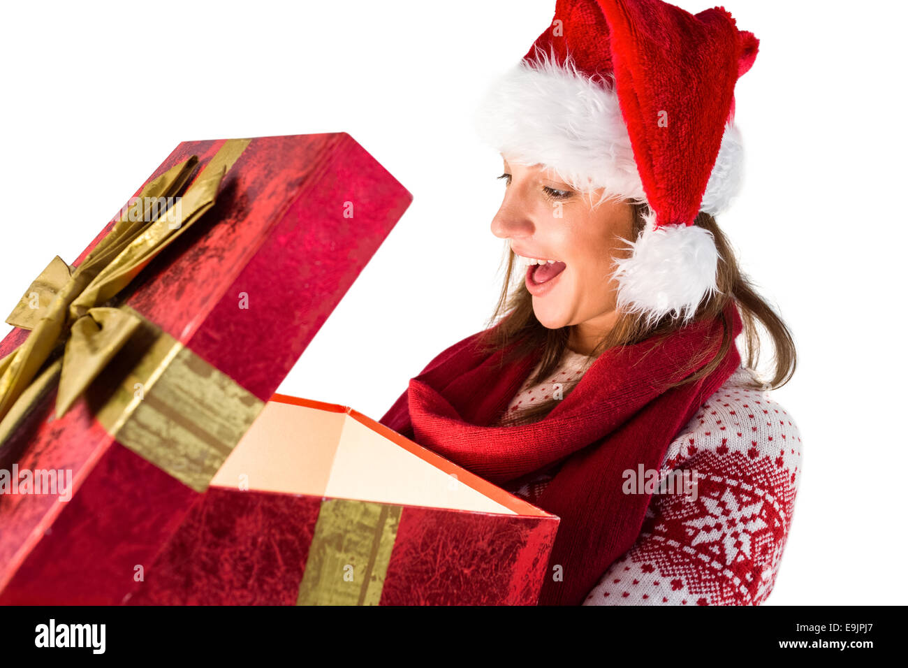 Amazed girl opening magical hi-res stock photography and images - Alamy