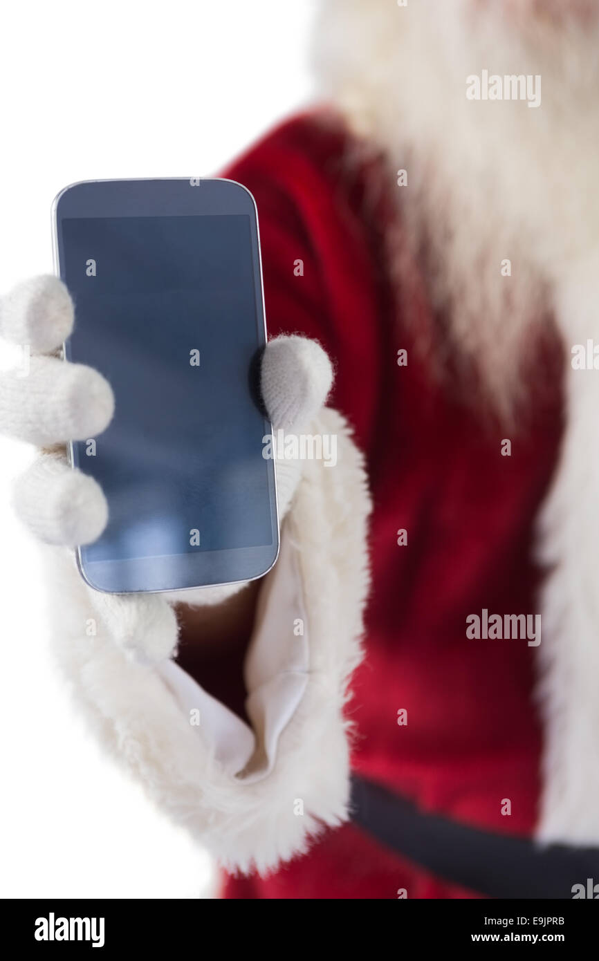 Santa Claus shows a smartphone Stock Photo - Alamy