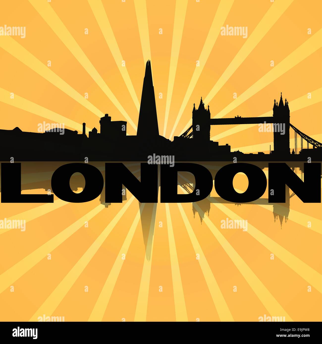 London skyline at dusk Stock Vector Images - Alamy