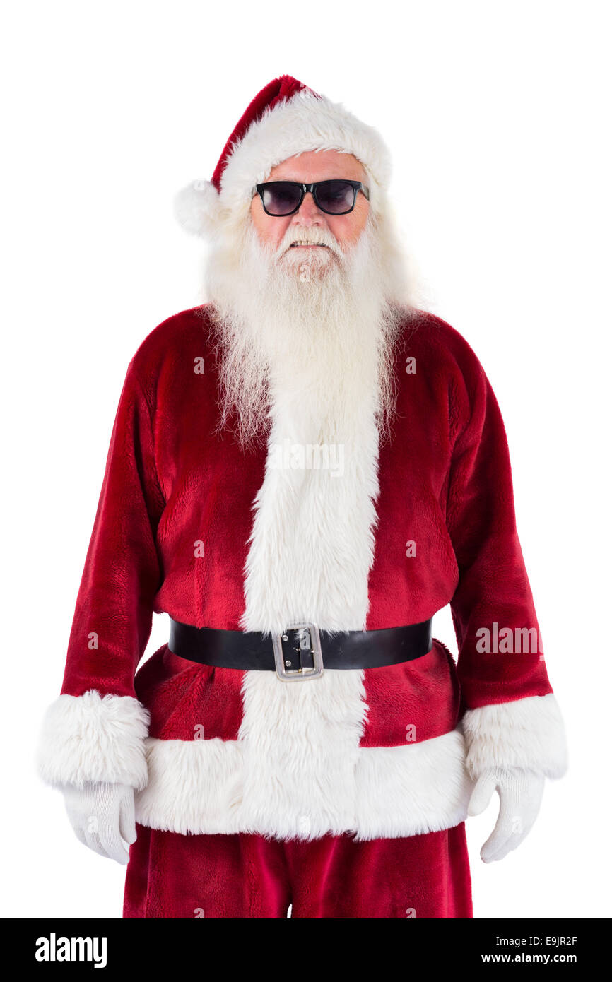 Santa Claus wears black sunglasses Stock Photo - Alamy