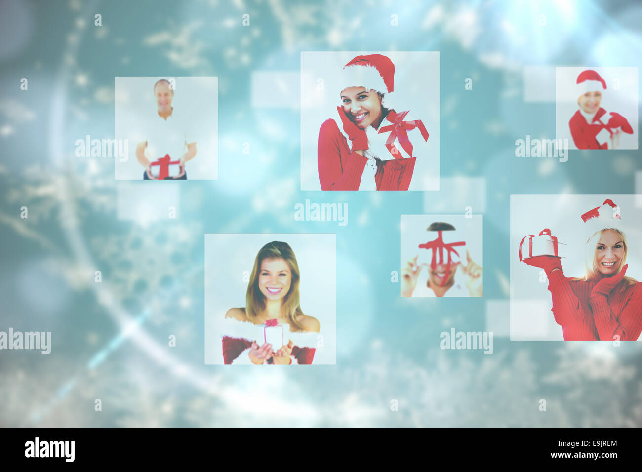 Composite image of christmas people collage Stock Photo - Alamy