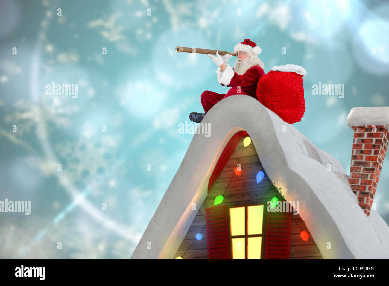 Santa on the roof hi-res stock photography and images - Alamy