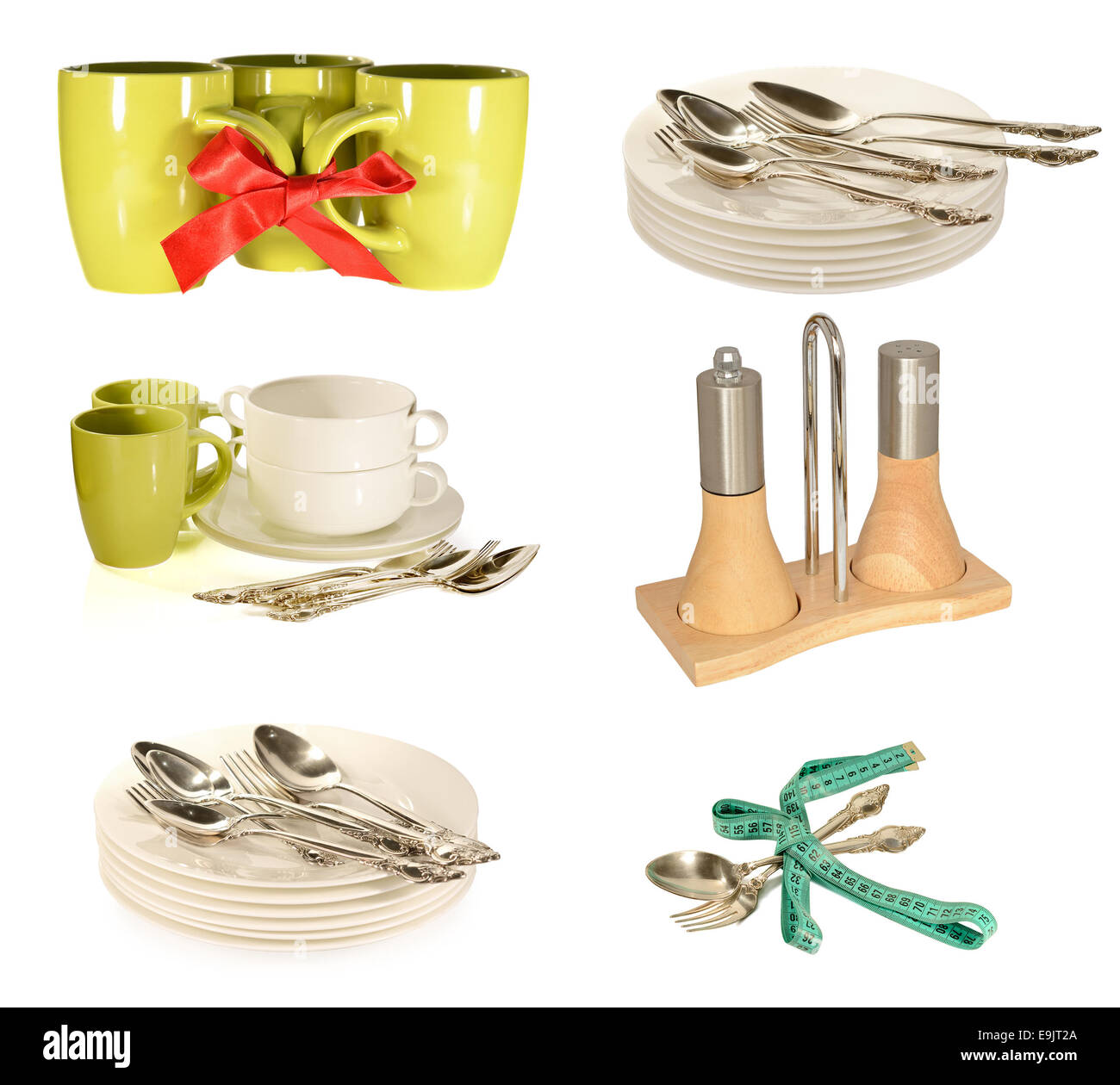 Set of kitchen utensils isolated on white Stock Photo - Alamy