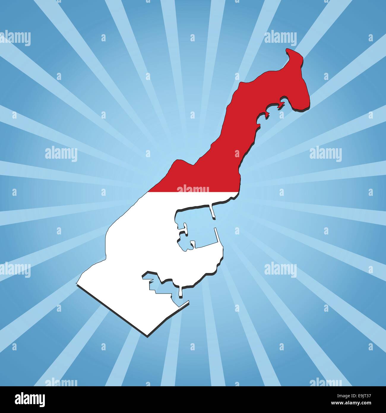 Monaco map flag on blue sunburst illustration Stock Vector Image & Art ...