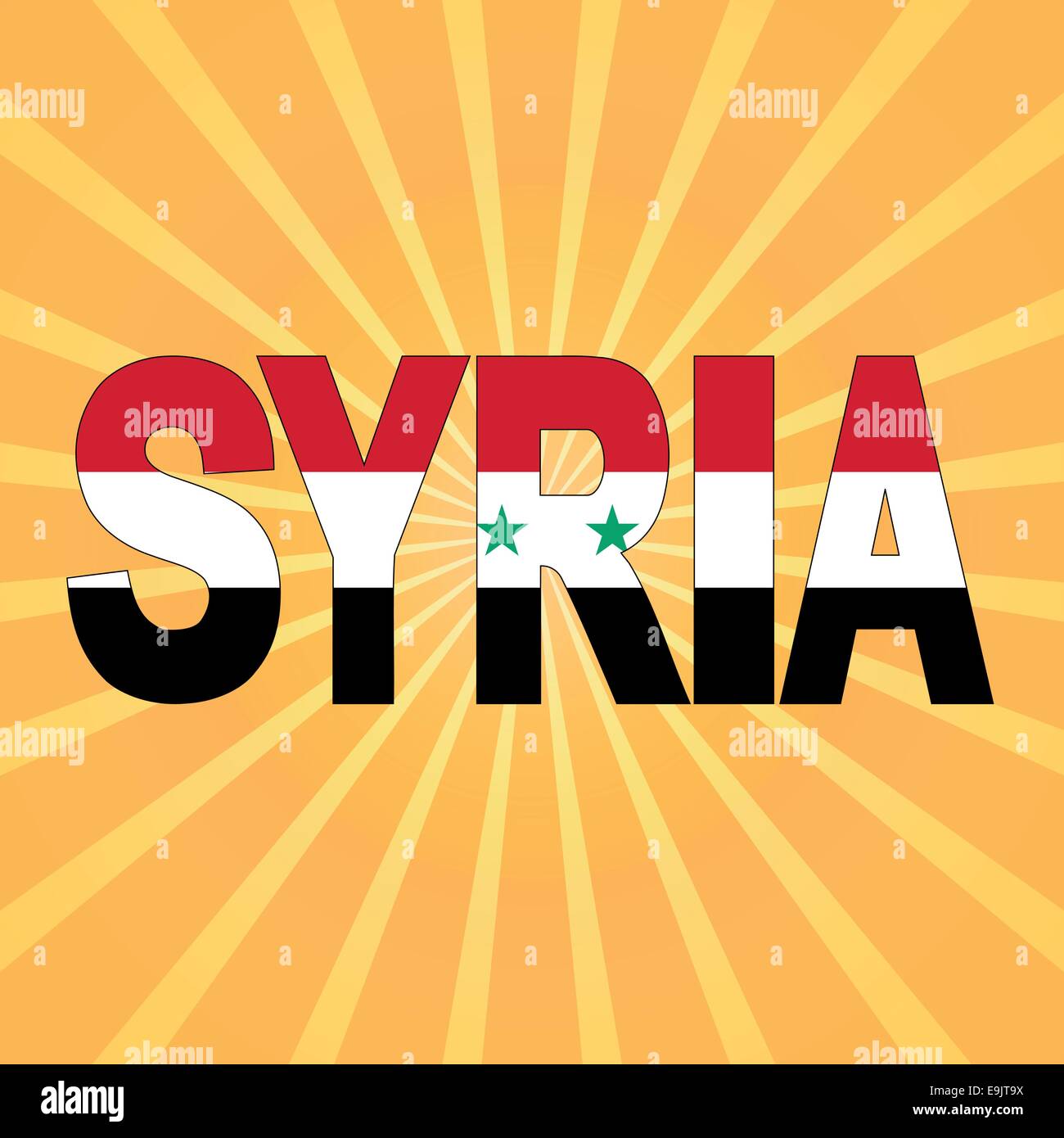 Syria flag text with sunburst illustration Stock Vector Image & Art - Alamy