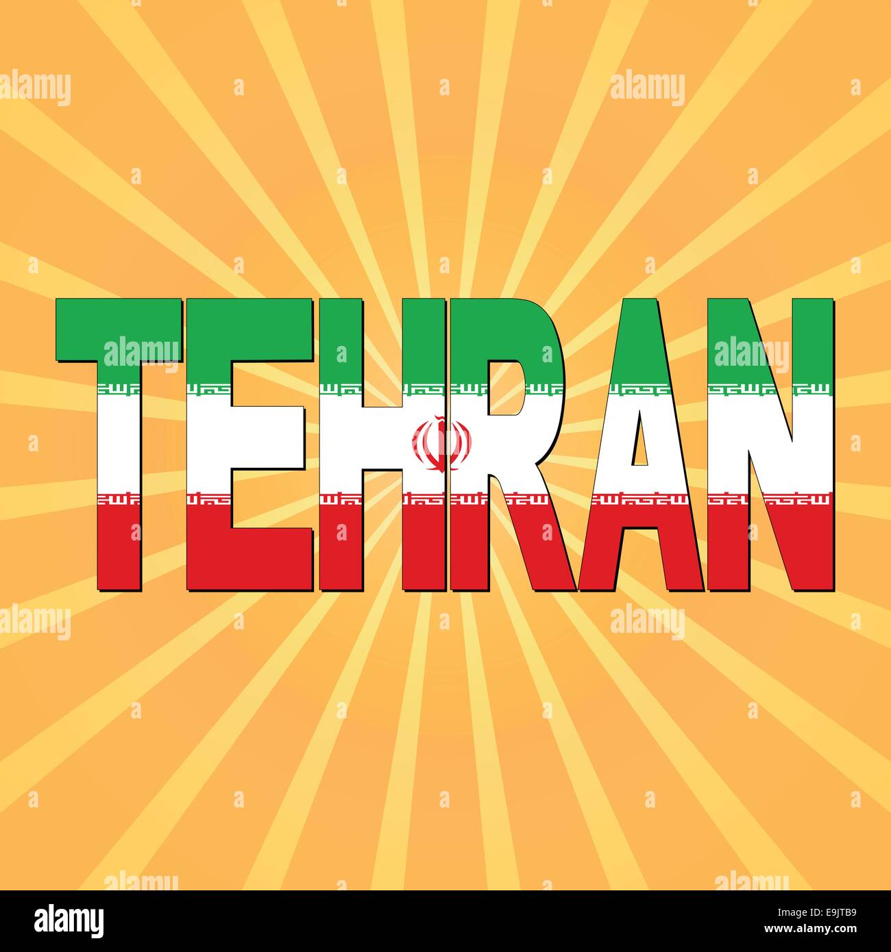 Tehran flag text with sunburst illustration Stock Vector Image & Art ...