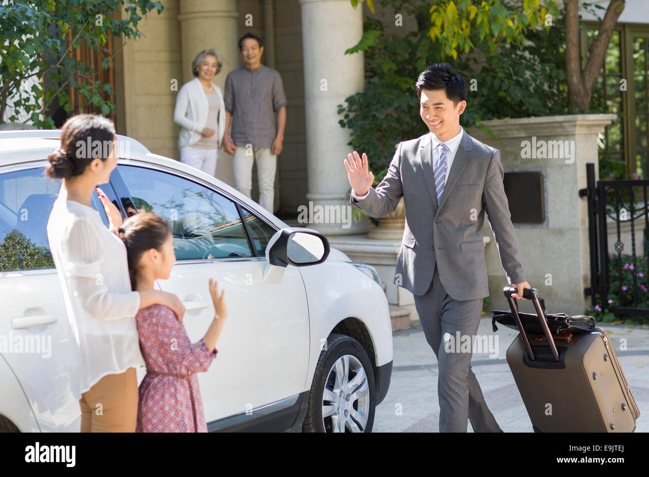 Parent Waving Goodbye Child High Resolution Stock Photography and ...