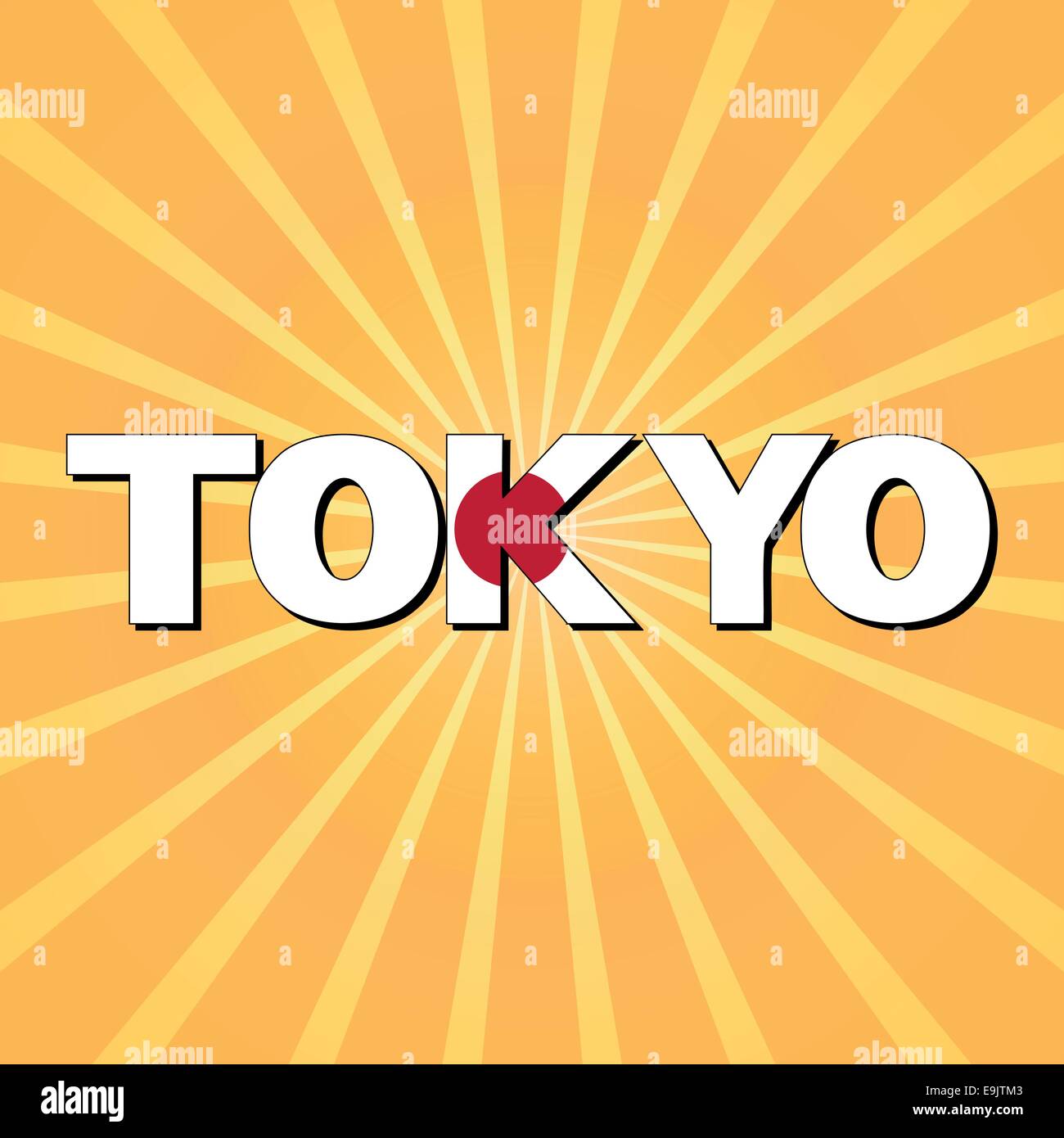 Tokyo flag text with sunburst illustration Stock Vector Image & Art - Alamy