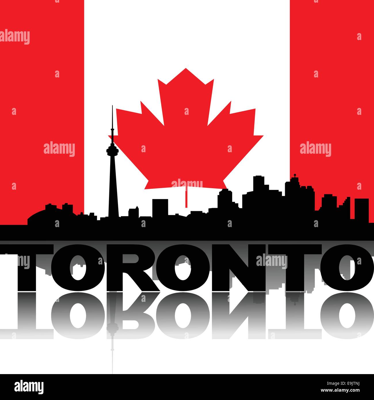 Reflected canadian flag Stock Vector Images - Alamy