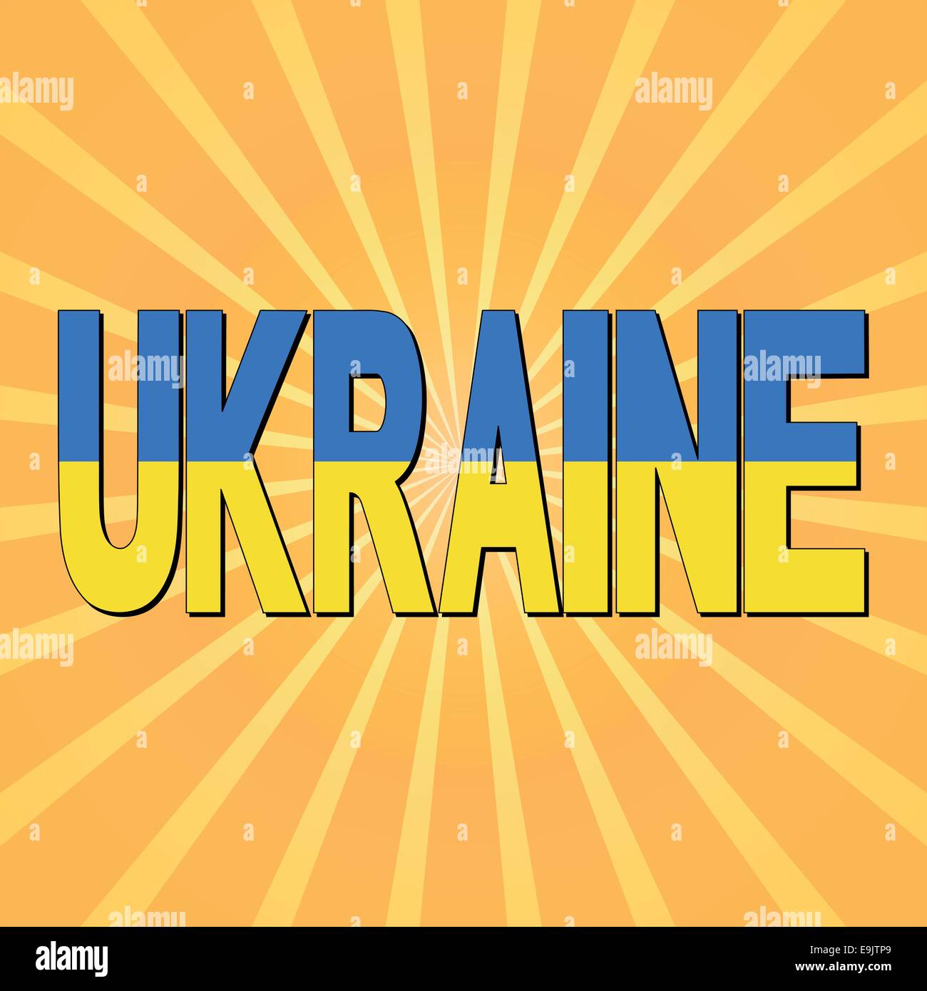 Ukraine flag text with sunburst illustration Stock Vector Image & Art ...