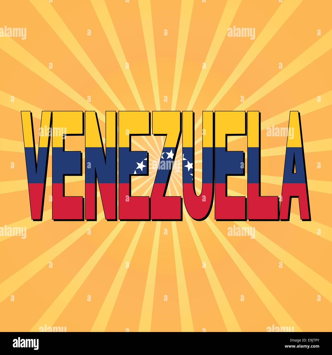 Venezuela flag text with sunburst illustration Stock Vector Image & Art ...