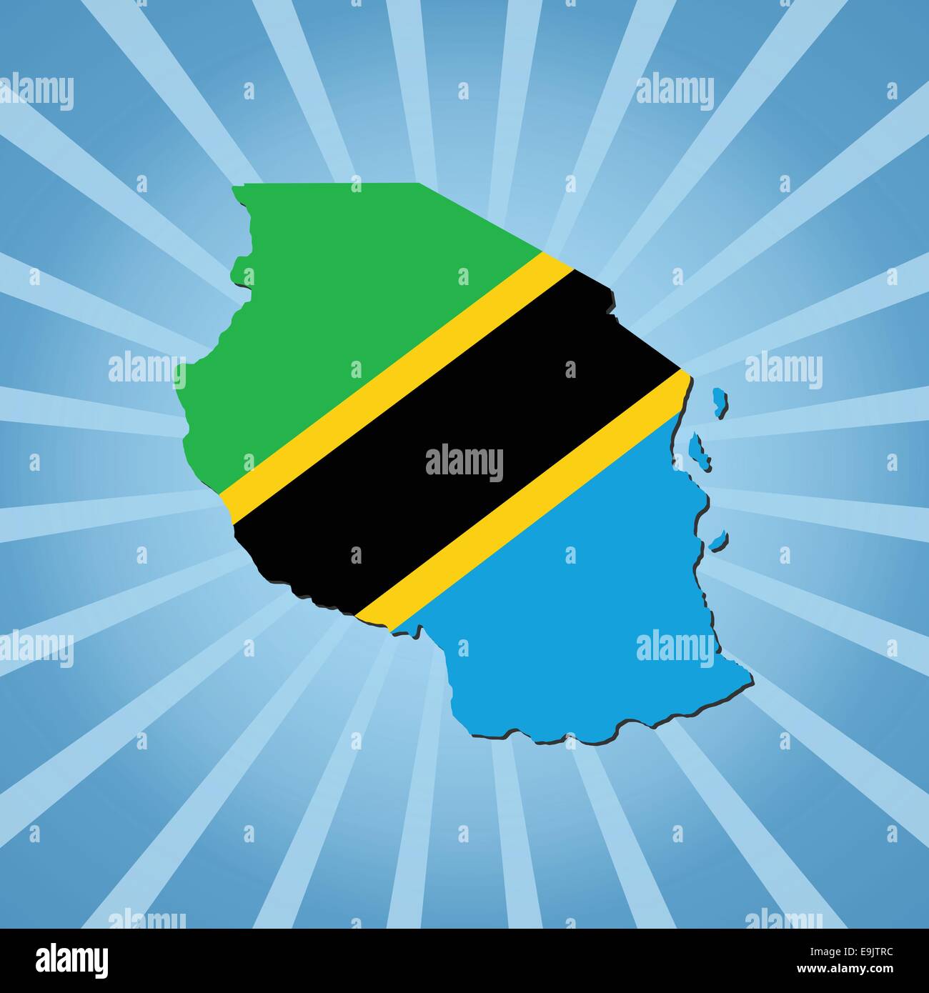 Tanzania map flag on Stock Vector Images - Alamy
