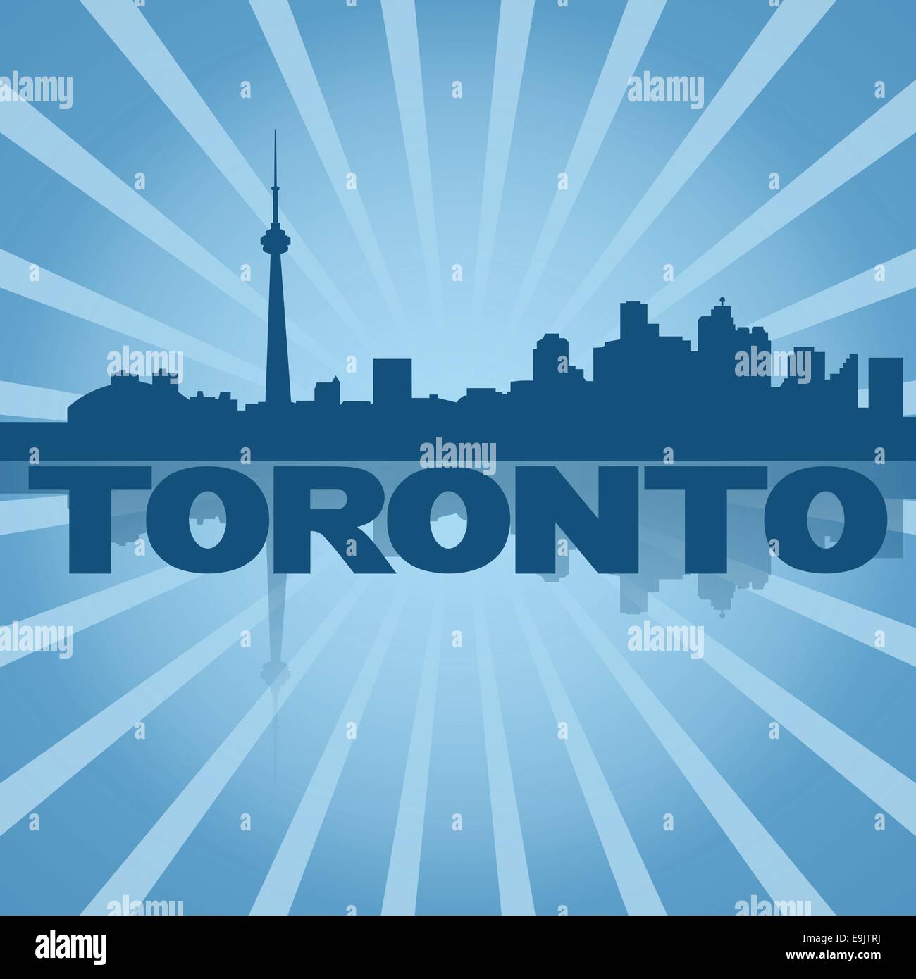 Toronto skyline on blue sunburst illustration Stock Vector Image & Art ...